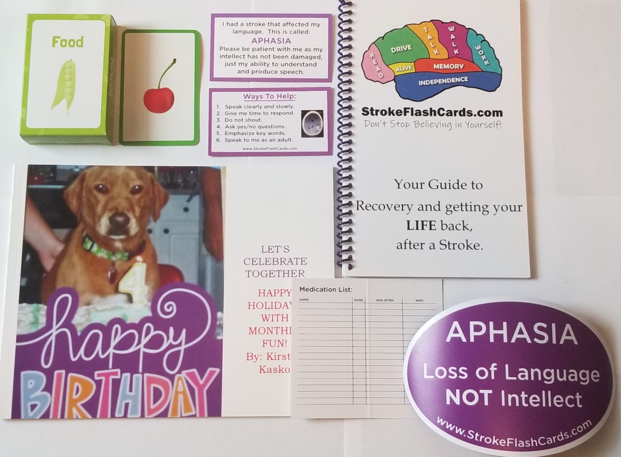 Full Kit with Food Flash Cards – Stroke Flash Cards